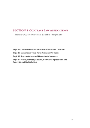 8. Tort Law Pt 2 - CPCU 530 - SECTION 8. TORT LAW, PART 2 Reference ...