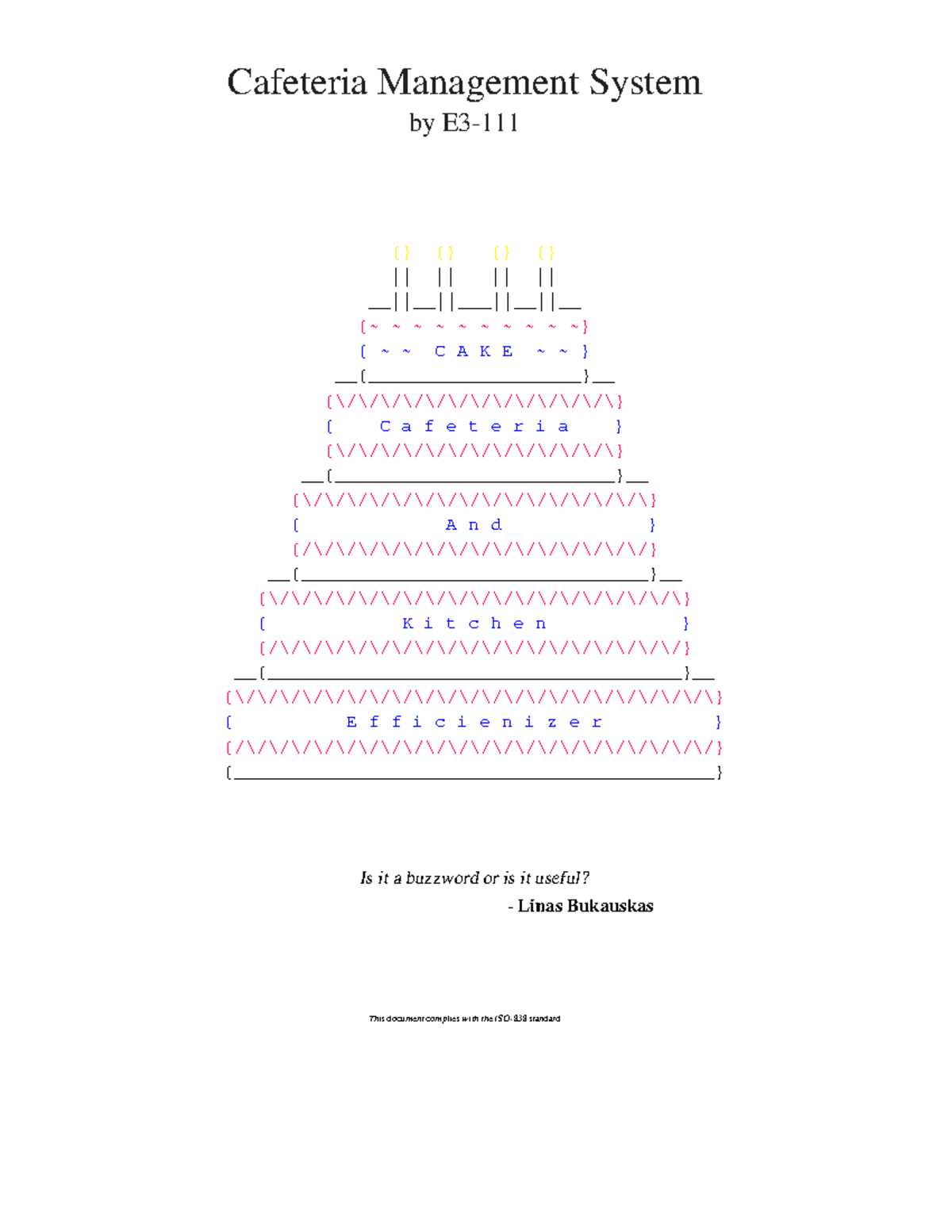 Cafeteria Management System - 3 Problem demarcation 3 Problem domain 3 ...