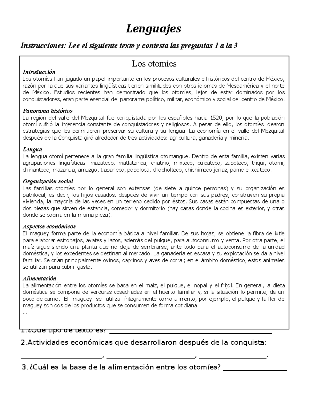 4° Examen primer trimestre Profa Kempis - Lenguajes ...