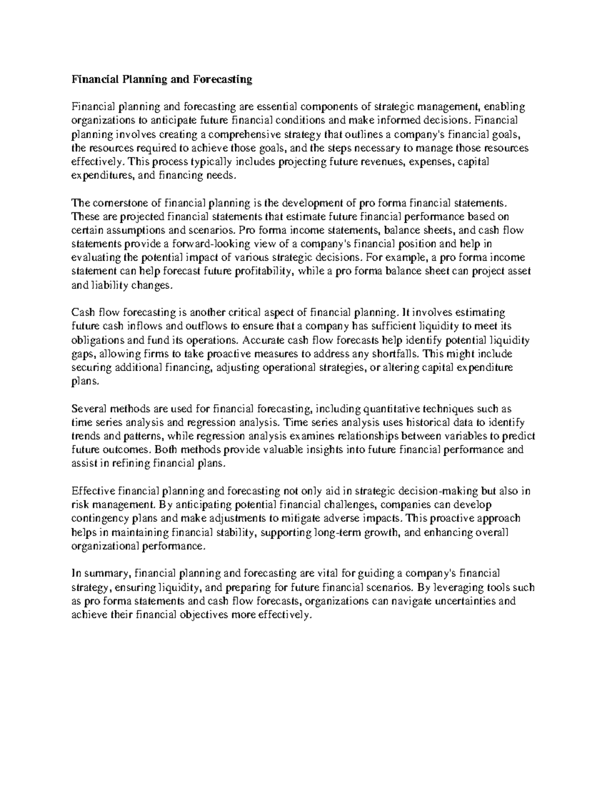 The cornerstone of financial planning - Financial Planning and ...