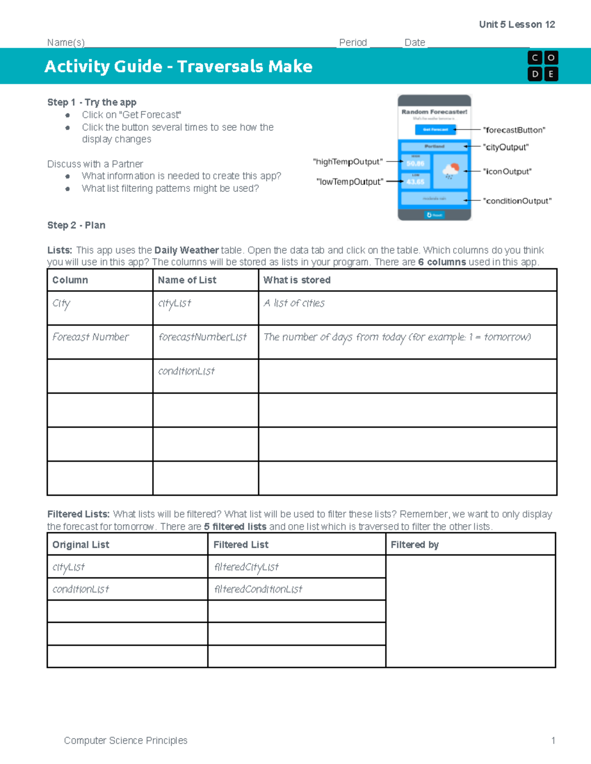 9.4Activity Guide - Traversals Make - Unit 5 Lesson 12 - - Studocu