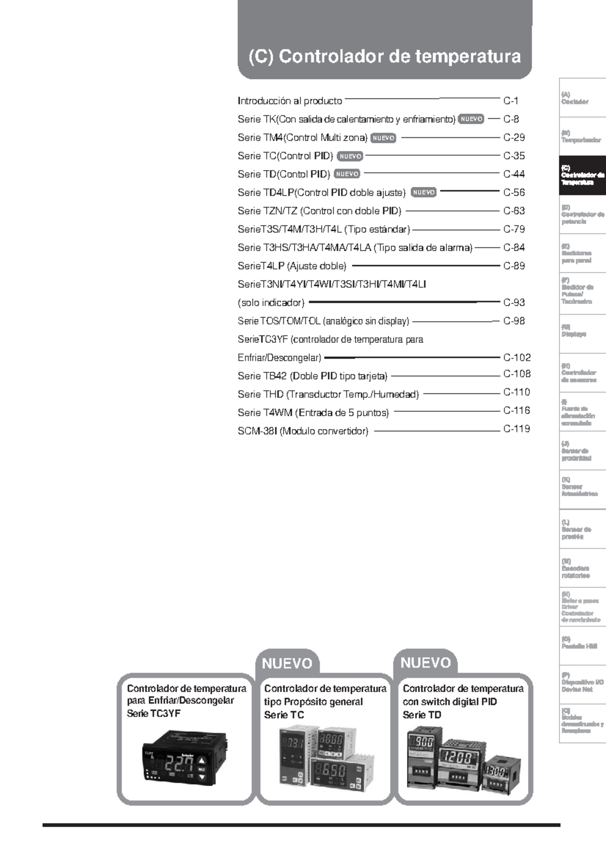 Controlador de temperatura - /Humedad) Serie T4WM (Entrada de 5 puntos ...
