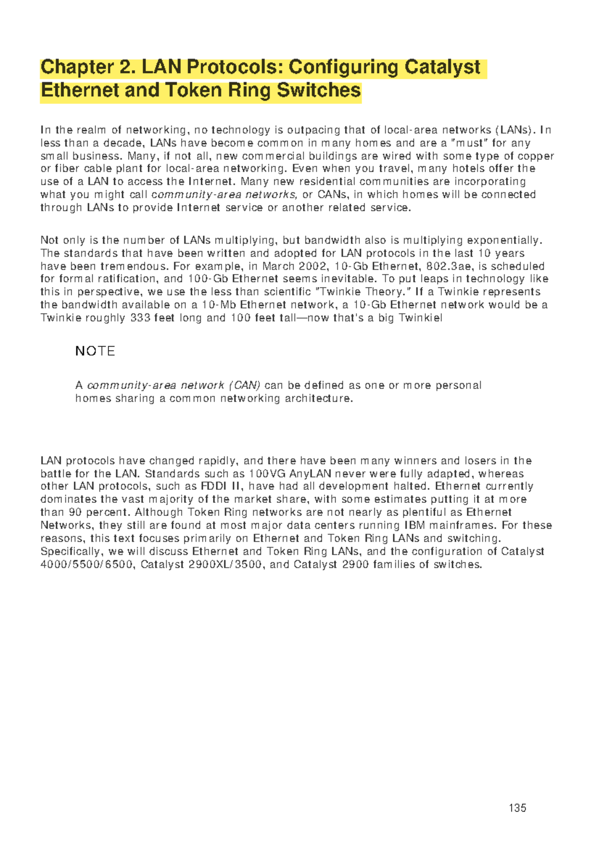 Chapter 2 LAN Protocols Configuring Catalyst Ethernet and Token Ring Switches - Chapter 2. LAN ...
