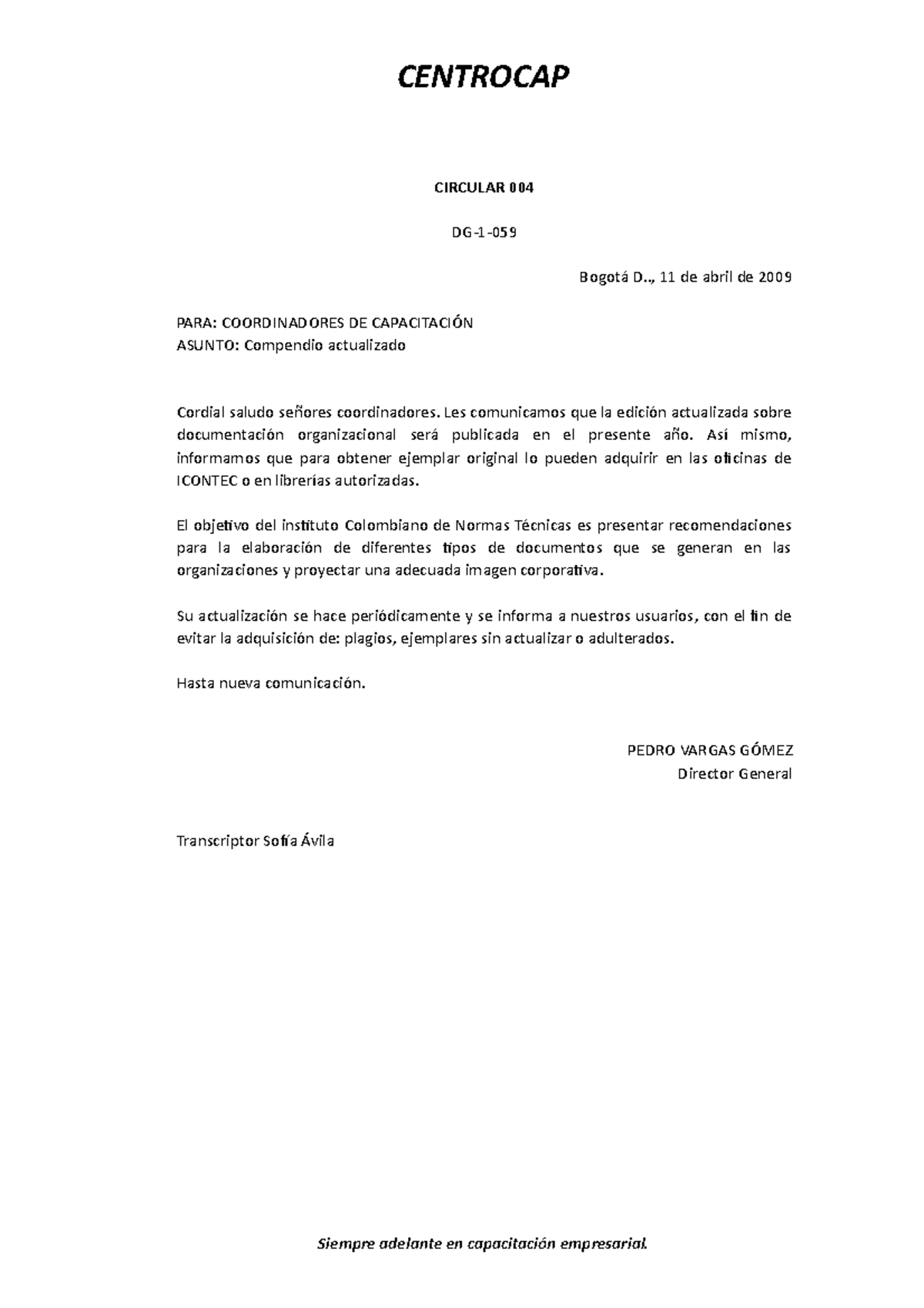 Circulares - Circular para empresa, circular carta - CENTROCAP CIRCULAR ...