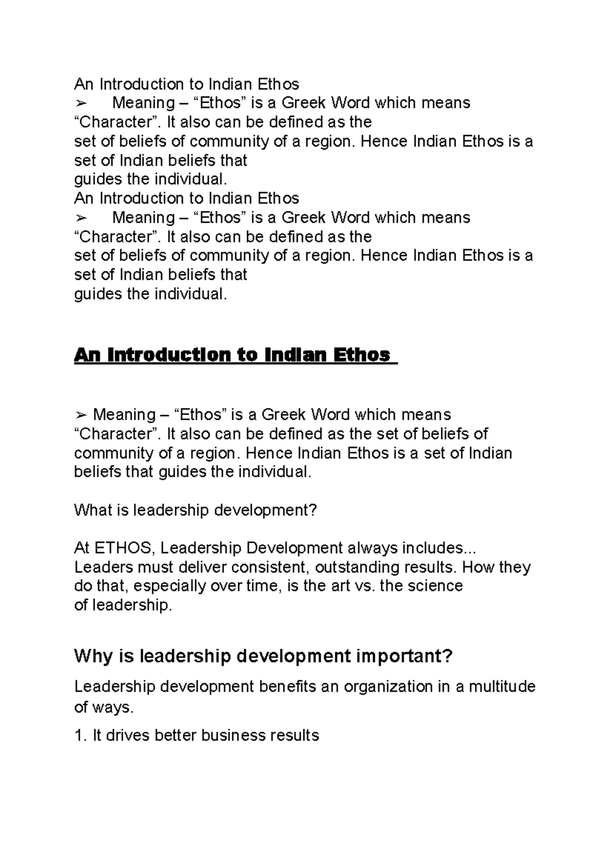 What is leadership development - An Introduction to Indian Ethos ...