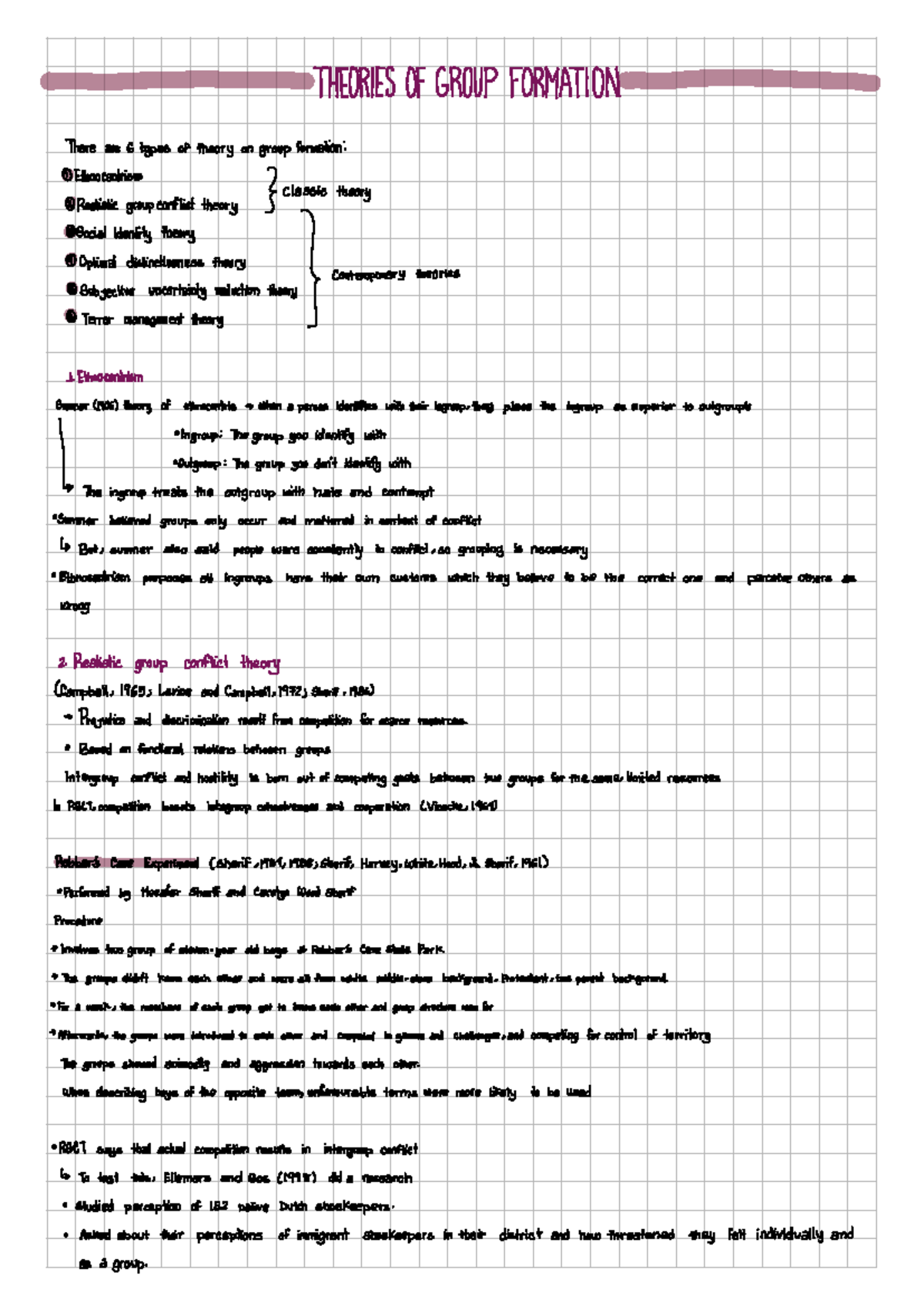 1 Theories of group formation - Psych 208 - Studocu