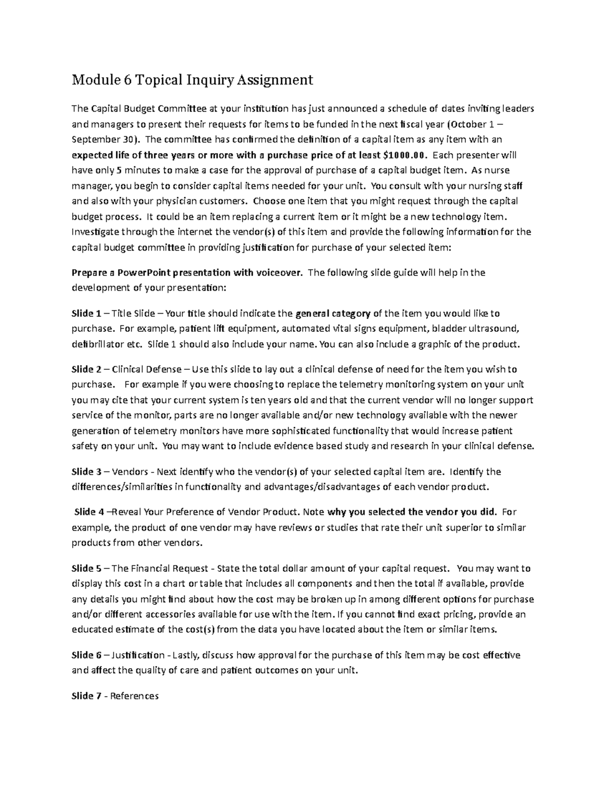 Module 6 Topical Inquiry Assignment - Module 6 Topical Inquiry ...