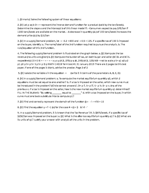 ECON 1401(lecture 1) - notes - ECON 1401: Elementary Mathematics for ...