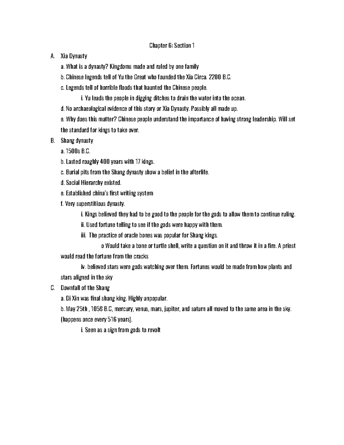 Chapter 6 Section 1 - anytime notes - Chapter 6: Section 1 A. Xia ...