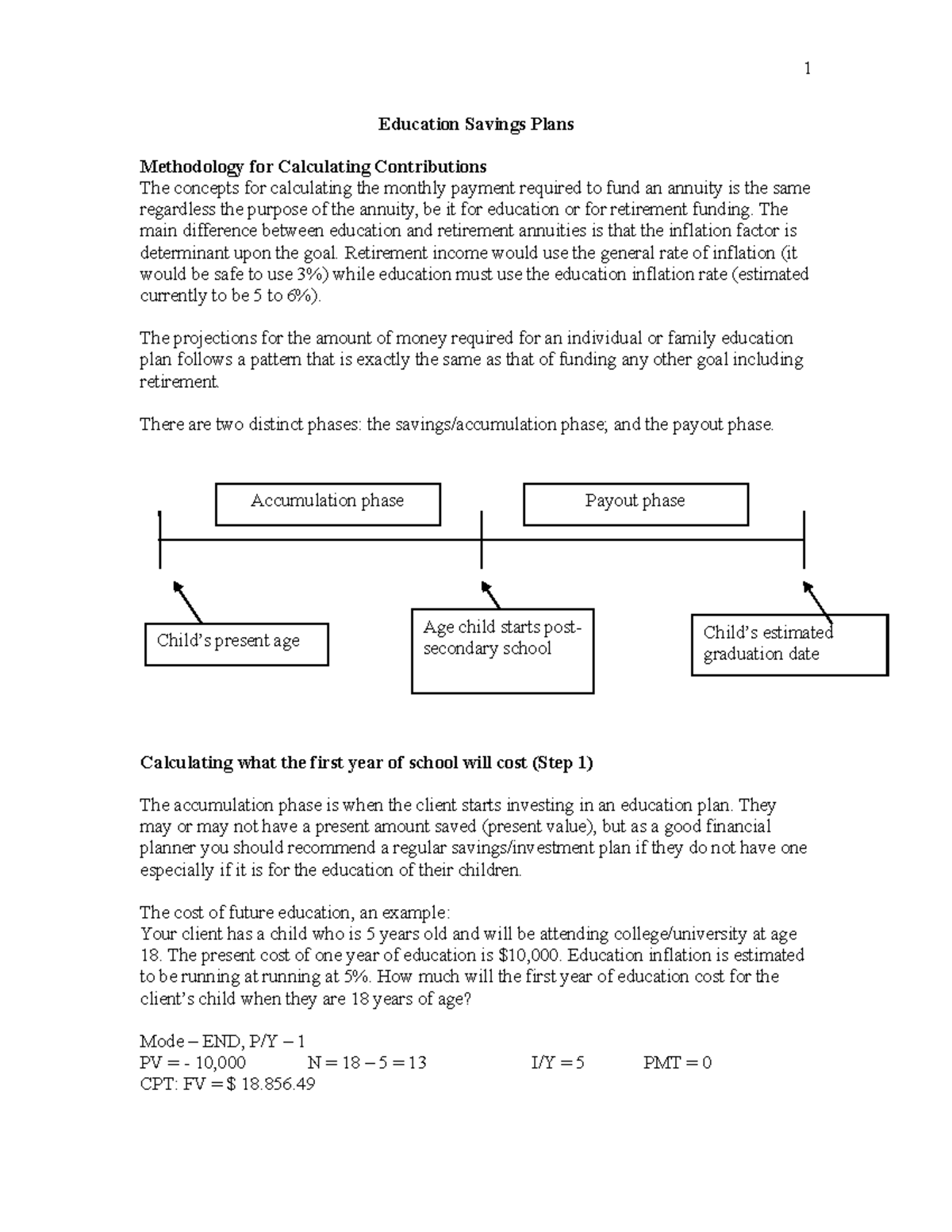 Education Savings Plans - Education Savings Plans Methodology for ...