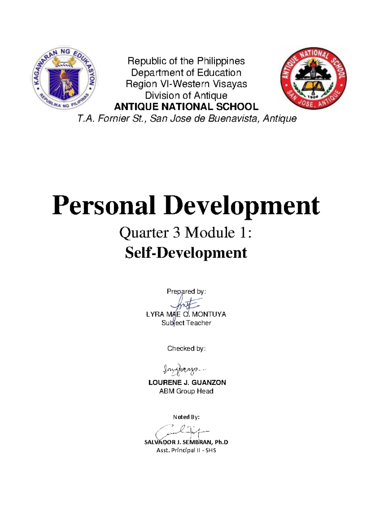Personal- Development- Module-1 SELF- Development-final - Secondary ...