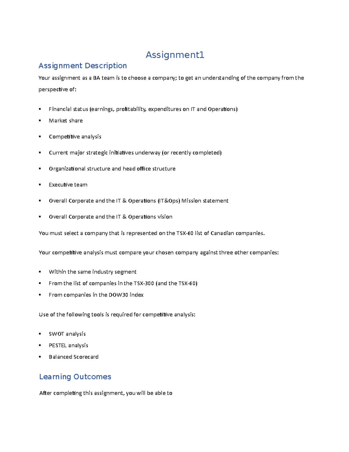 Assignment 1 - dcdsfg - Assignment Assignment Description Your ...