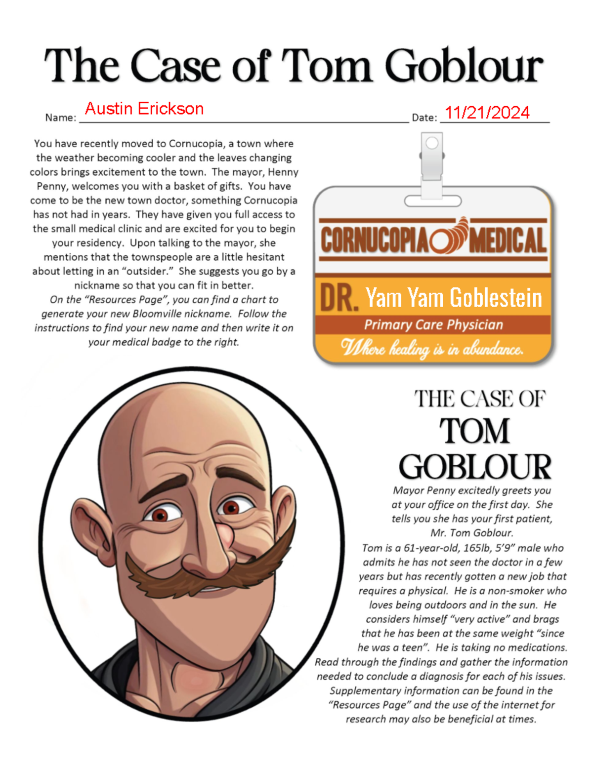 Copy of Copy of The Case of Tom Goblour - Austin Erickson 11/21/ Yam ...