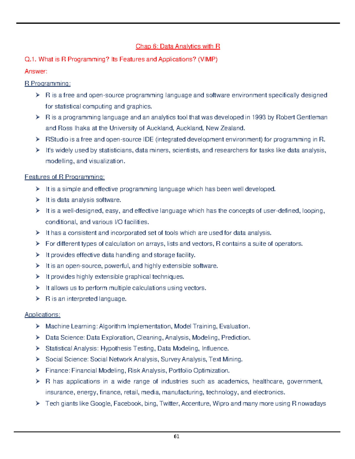 Data Analytics With R Notes On R Programming Chap 6 Data Analytics