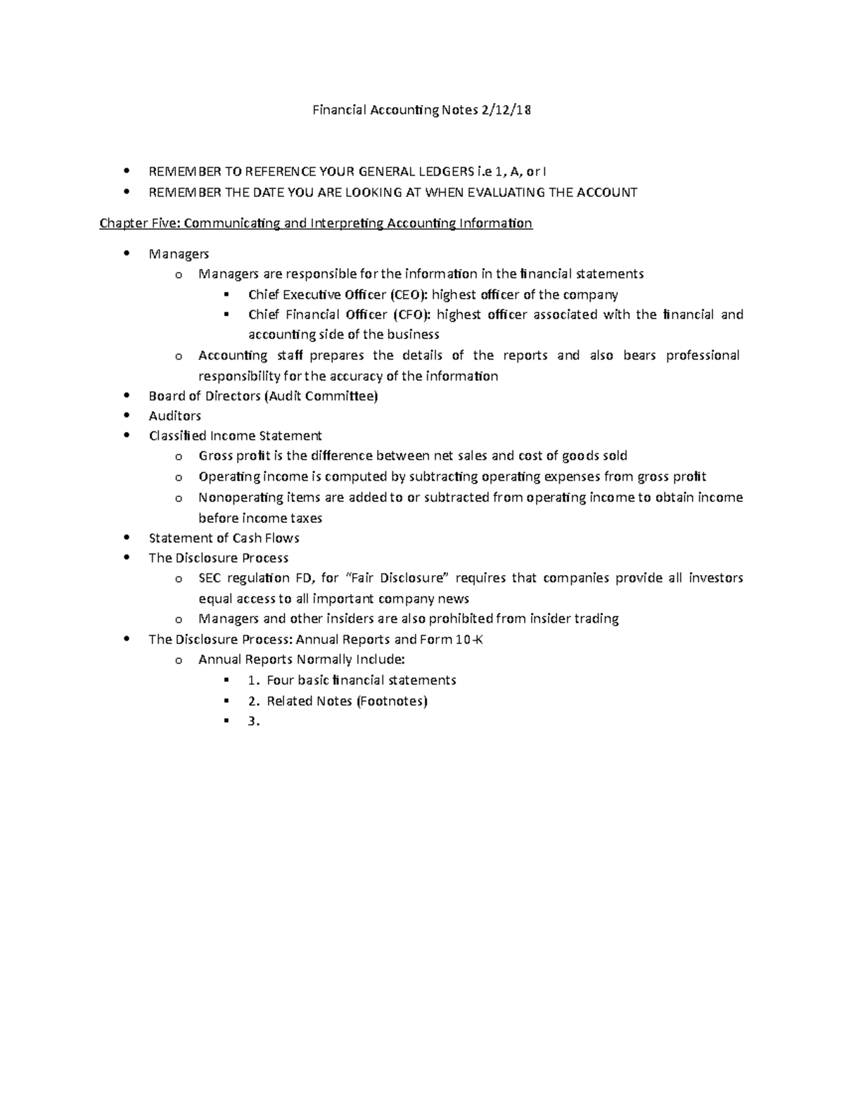 Financial Accounting Notes 2-12-18 - Financial Accounting Notes 2/12/18 ...