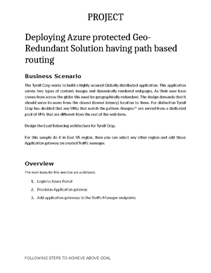 AZ 304 Assesment - assessment - Deploying Azure protected Geo-Redundant Solution having path ...