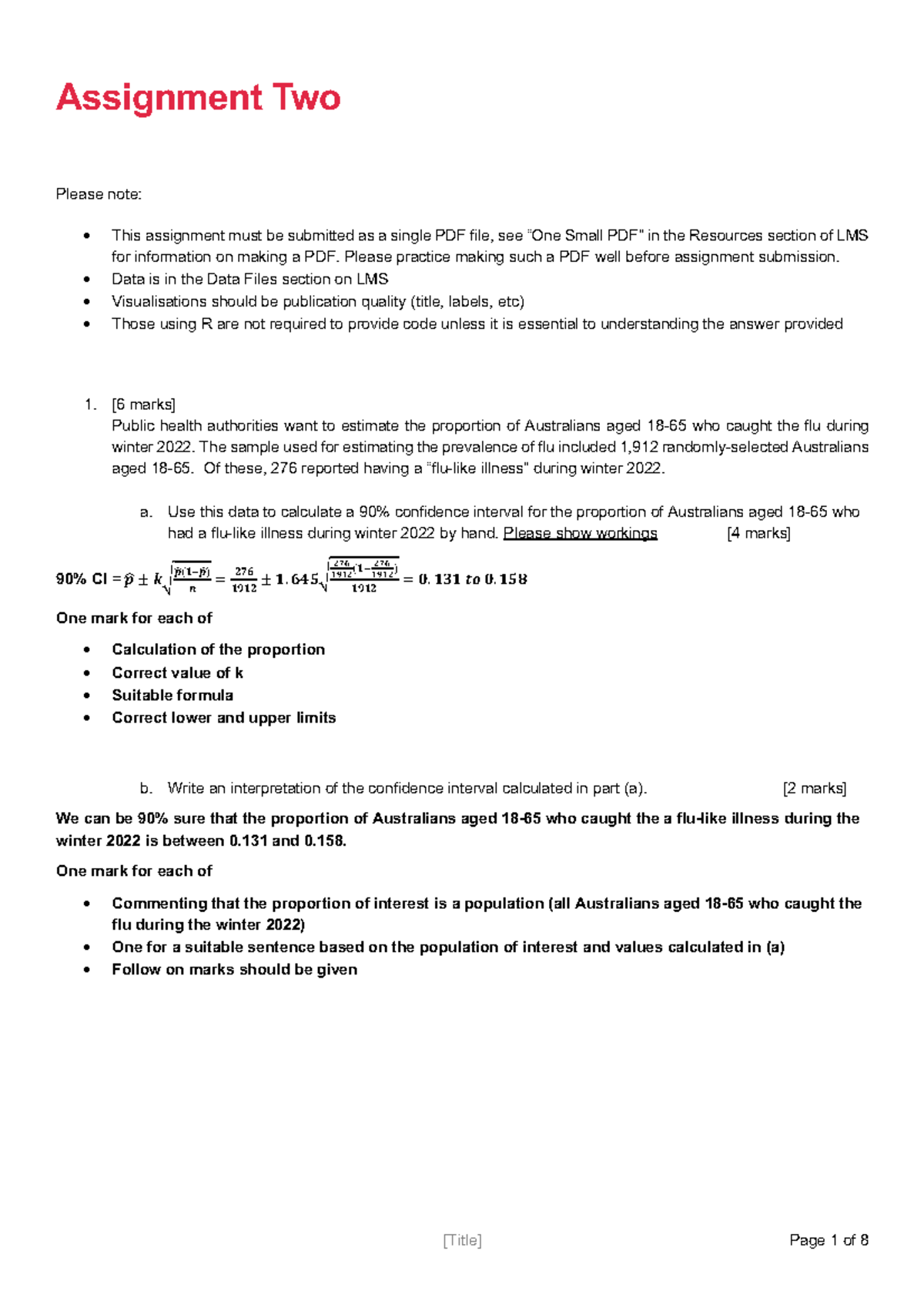 Assignment Two Solutions - Assignment Two Please note: This assignment must be submitted as a ...