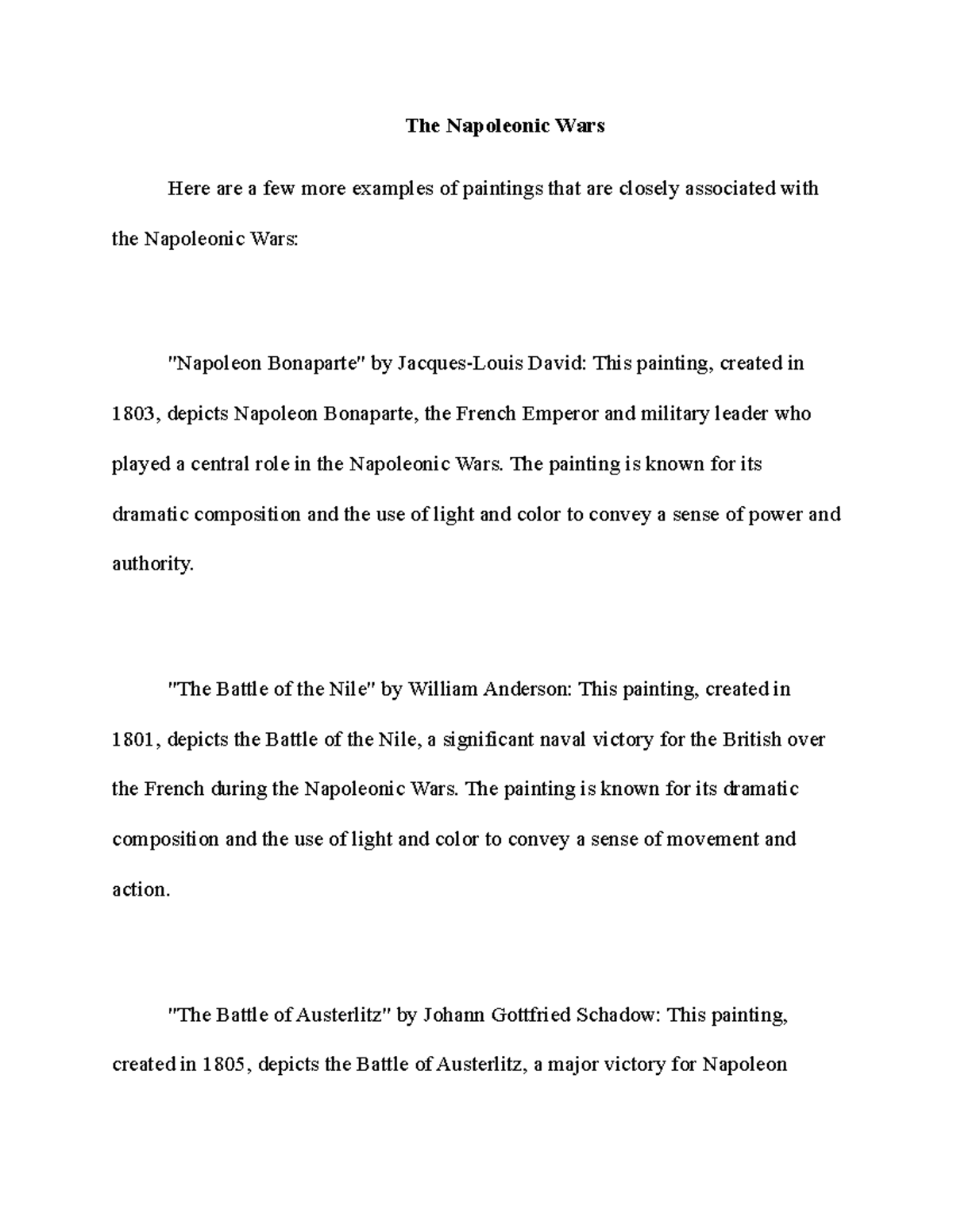 Napoleonic wars 4433 3 - 18th century art history transcription from ...