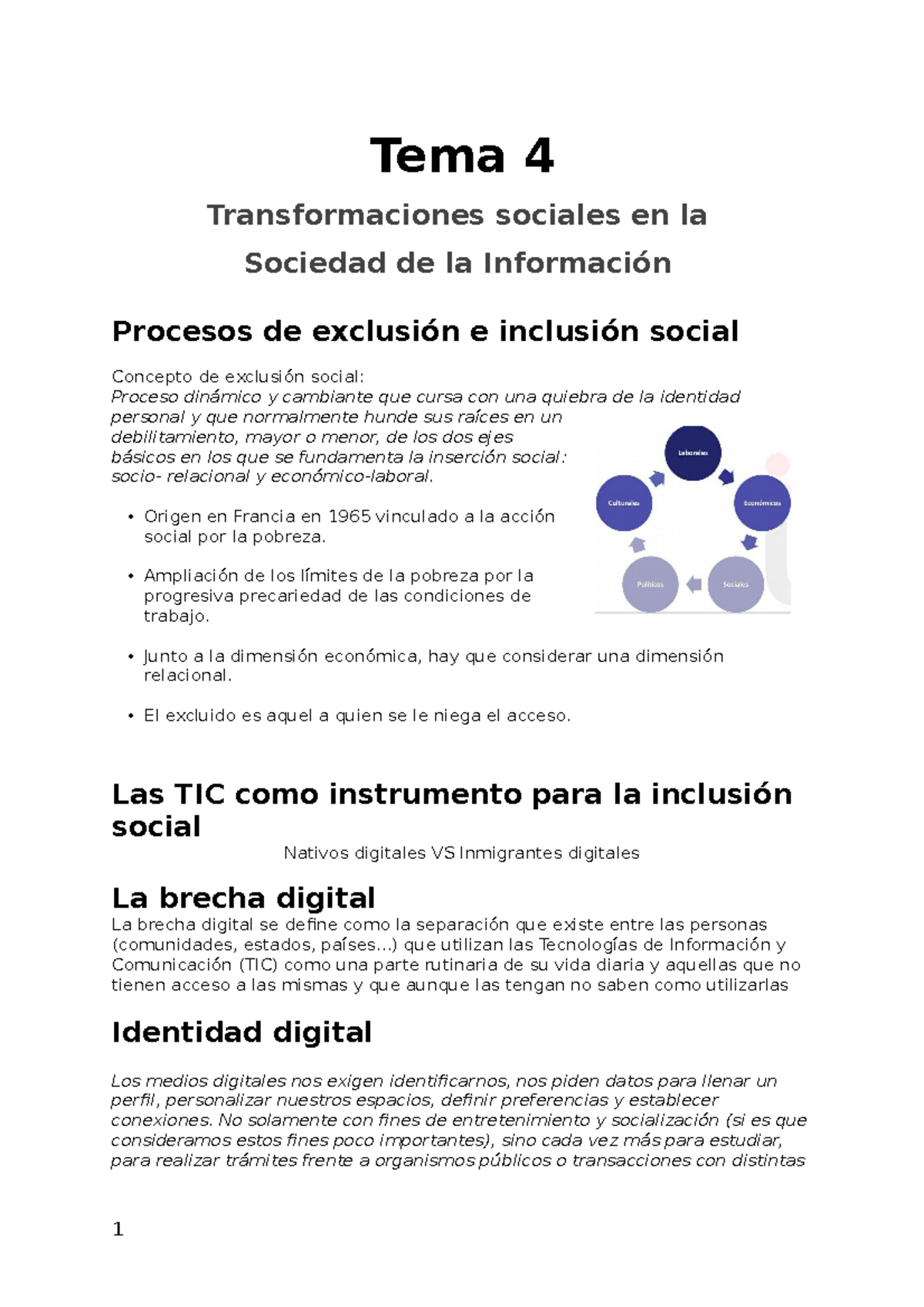 Tema 4 nuevas tecnologías - Tema 4 Transformaciones sociales en la Sociedad de la Información ...