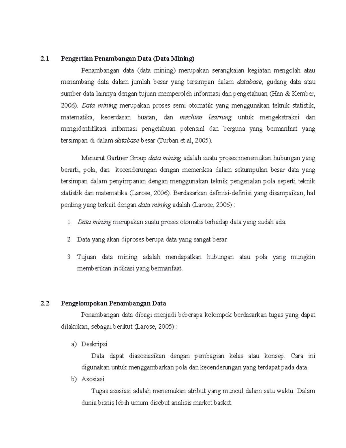 Dasar teori 2 - Lecture notes 5 - 2 Pengertian Penambangan Data (Data ...