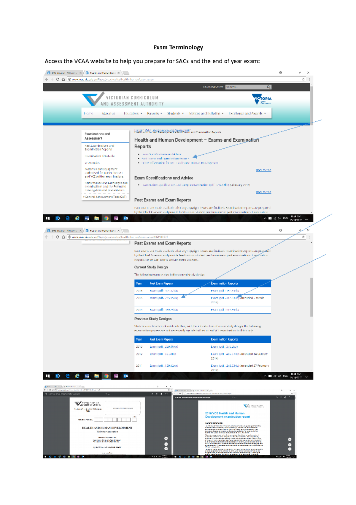 Exam Terminology examples - Exam Terminology Access the VCAA website to ...