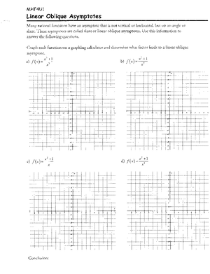 Rational Functions Unit Package - Grade 12 Advanced Functions Unit 3 ...