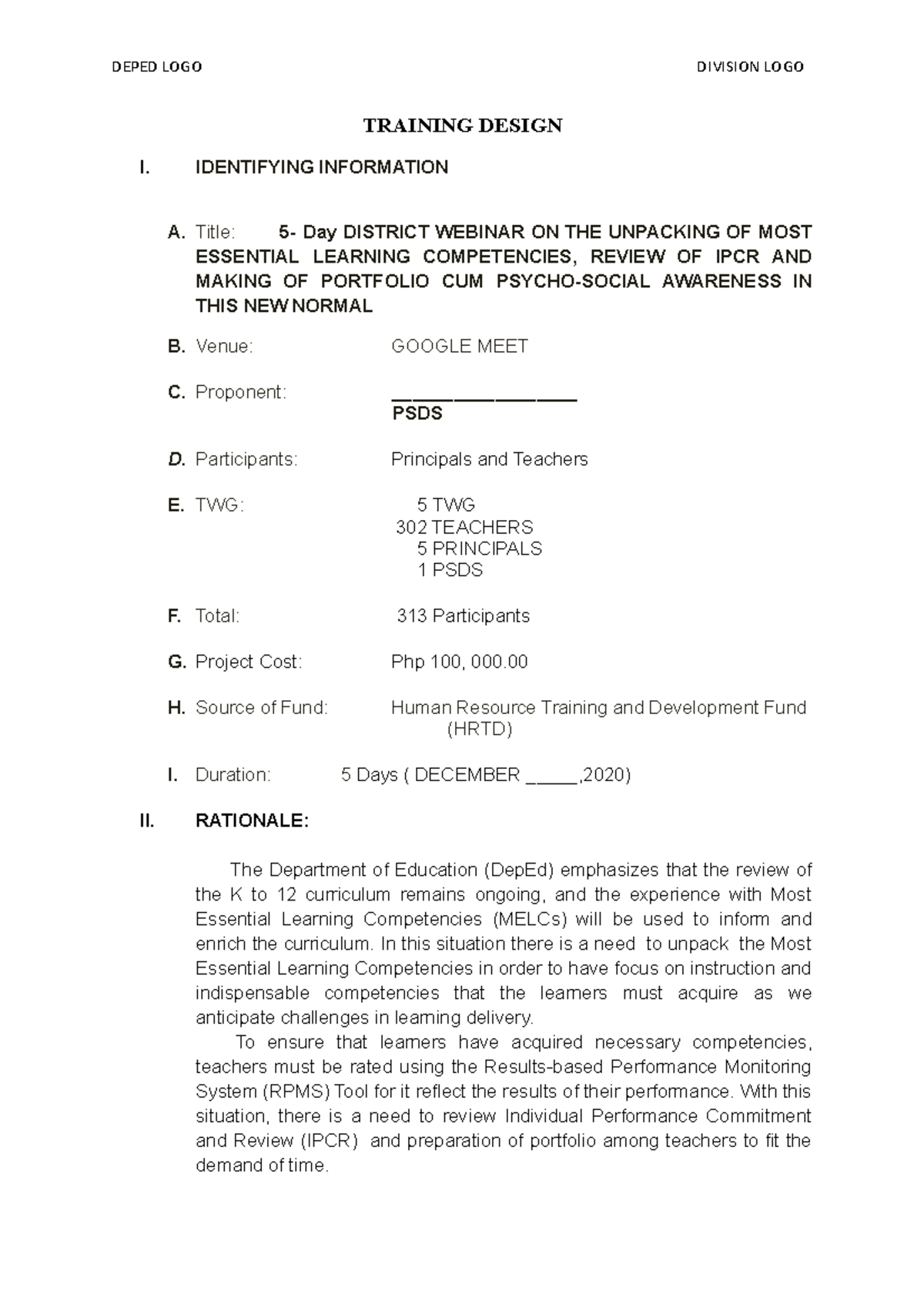 Inset Training Design Downloadable Sample - TRAINING DESIGN I ...