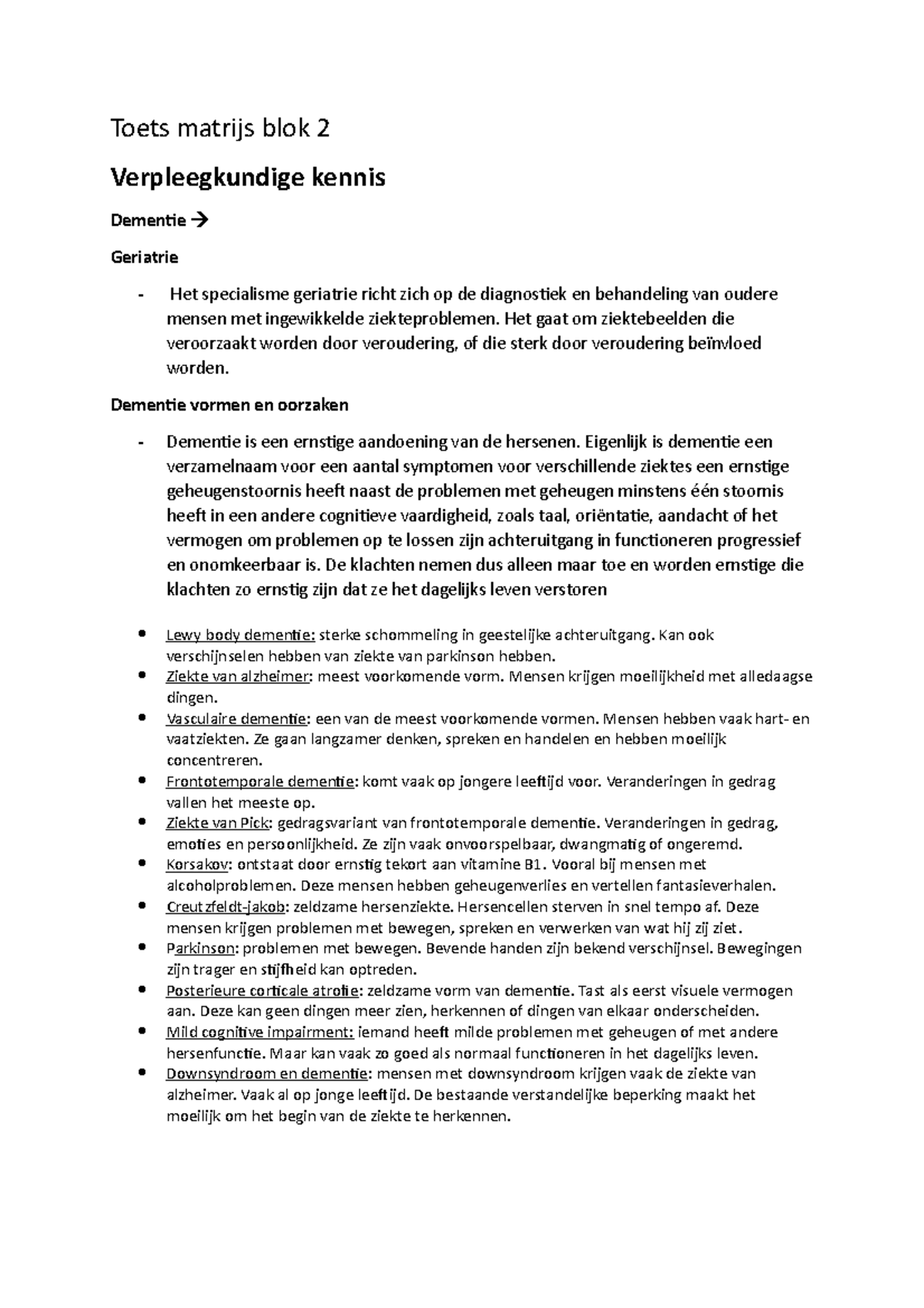 Toets matrijs blok 2 - College-aantekeningen 1 tmt 4 - Toets matrijs ...