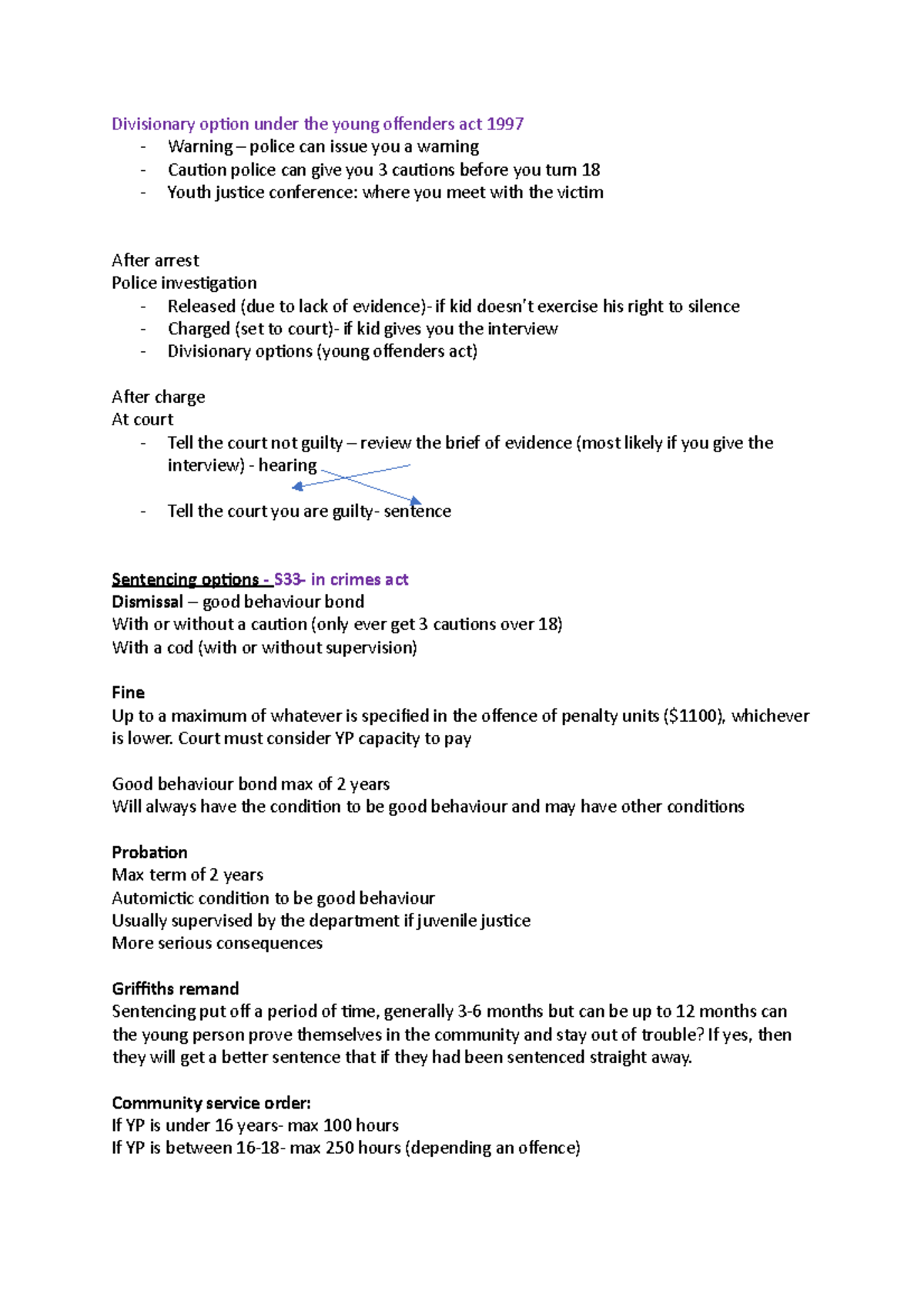 Legal aid presentation - Divisionary option under the young offenders ...