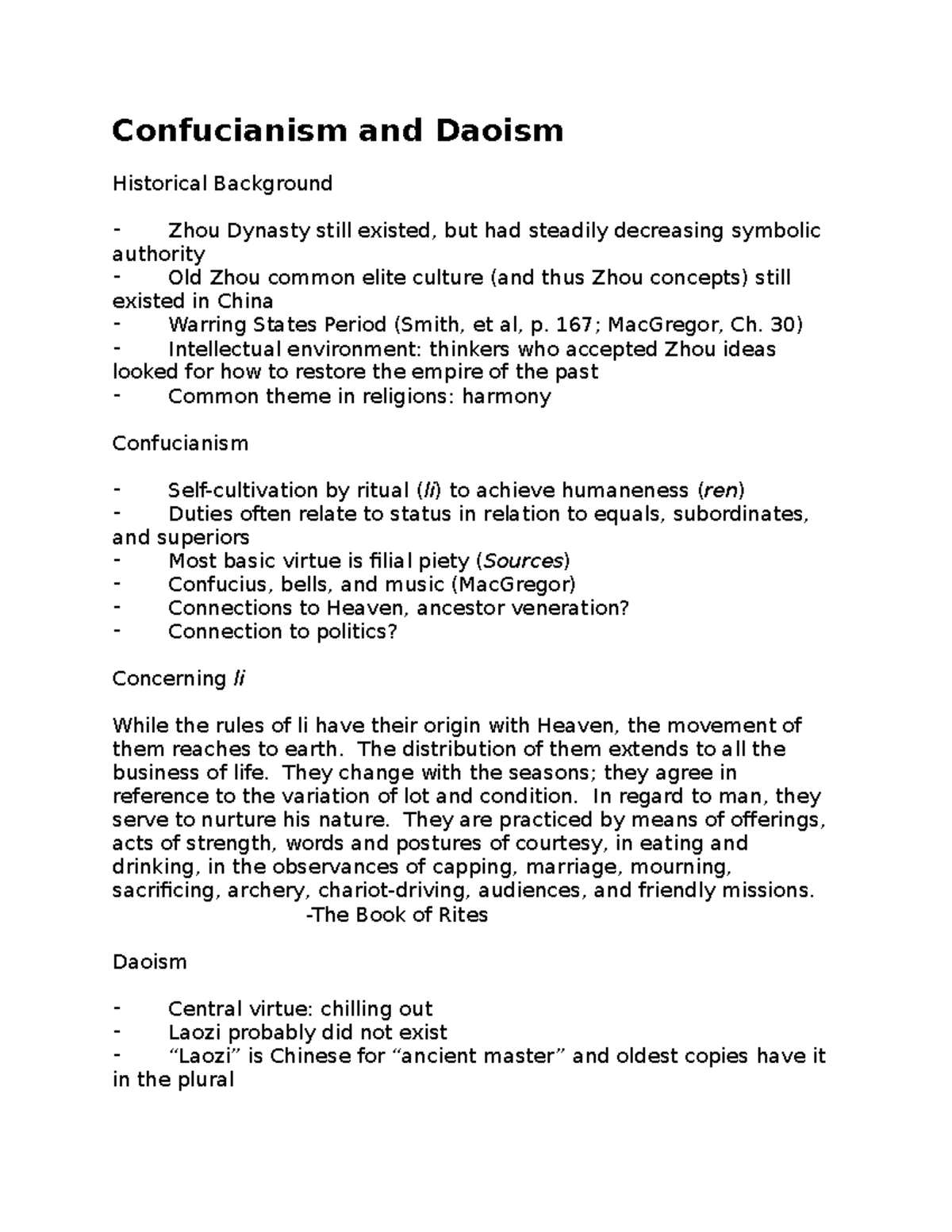 Confucianism and Daoism - Confucianism and Daoism Historical Background ...