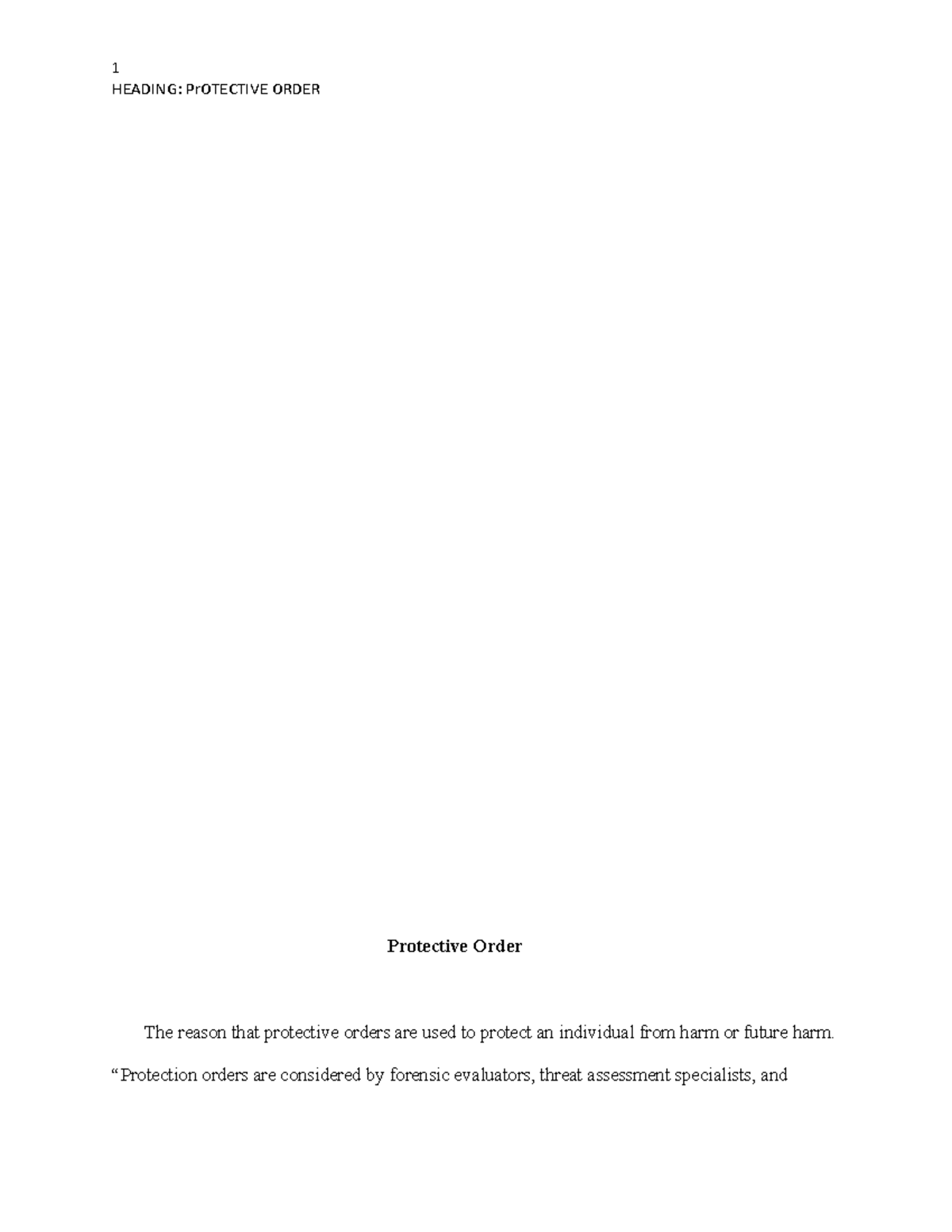 Protective Order - 1 HEADING: PrOTECTIVE ORDER Protective Order The ...