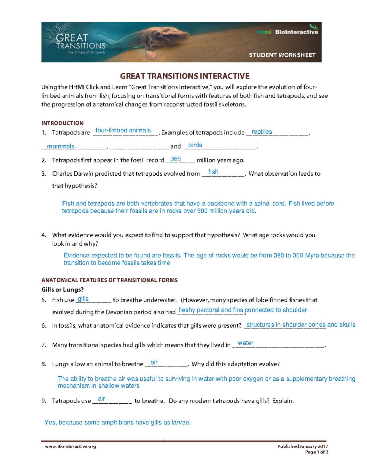 Assignment 2 - BioInteractive | Published January 2017 Page 1 of 3 ...