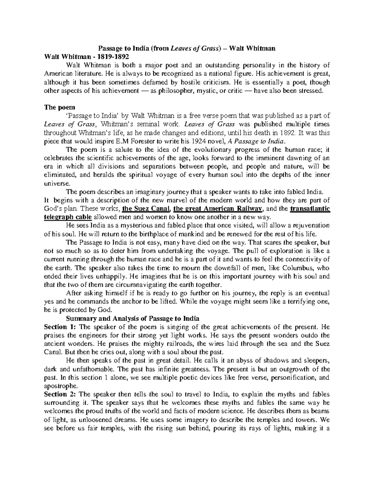 81-American Literature-A Passage to India - Analysis - Passage to India ...