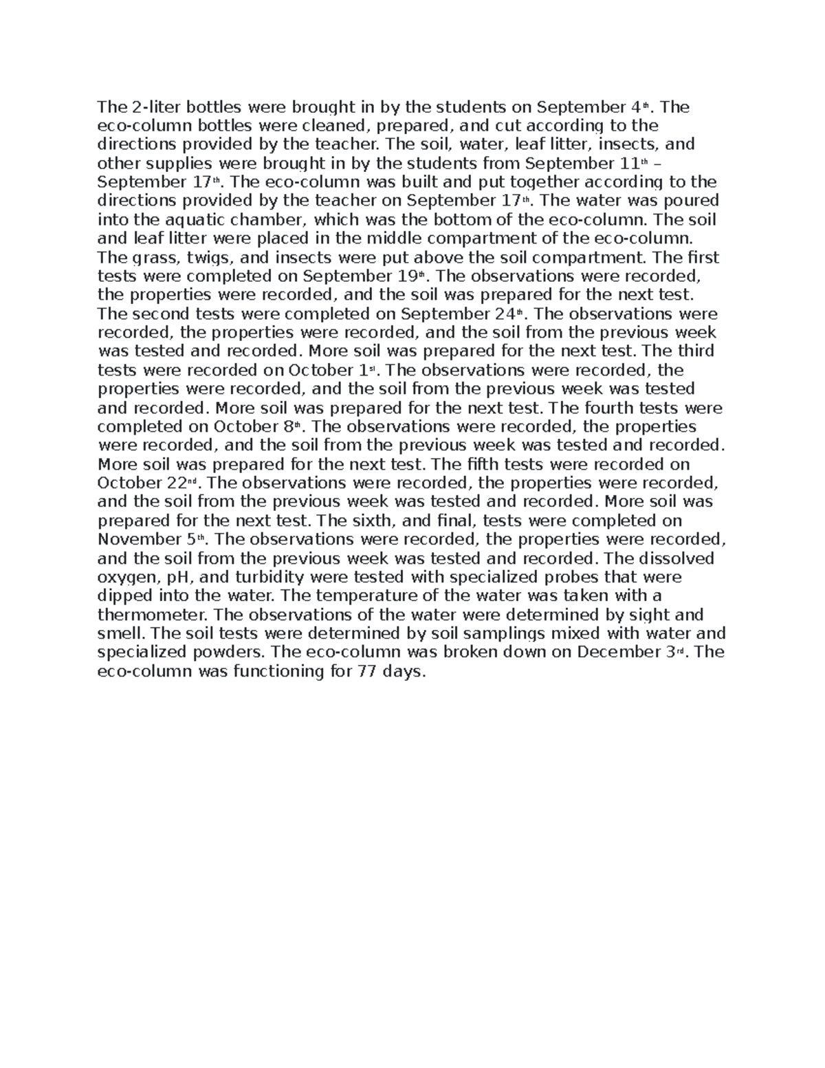 111 - essay - The 2-liter bottles were brought in by the students on ...