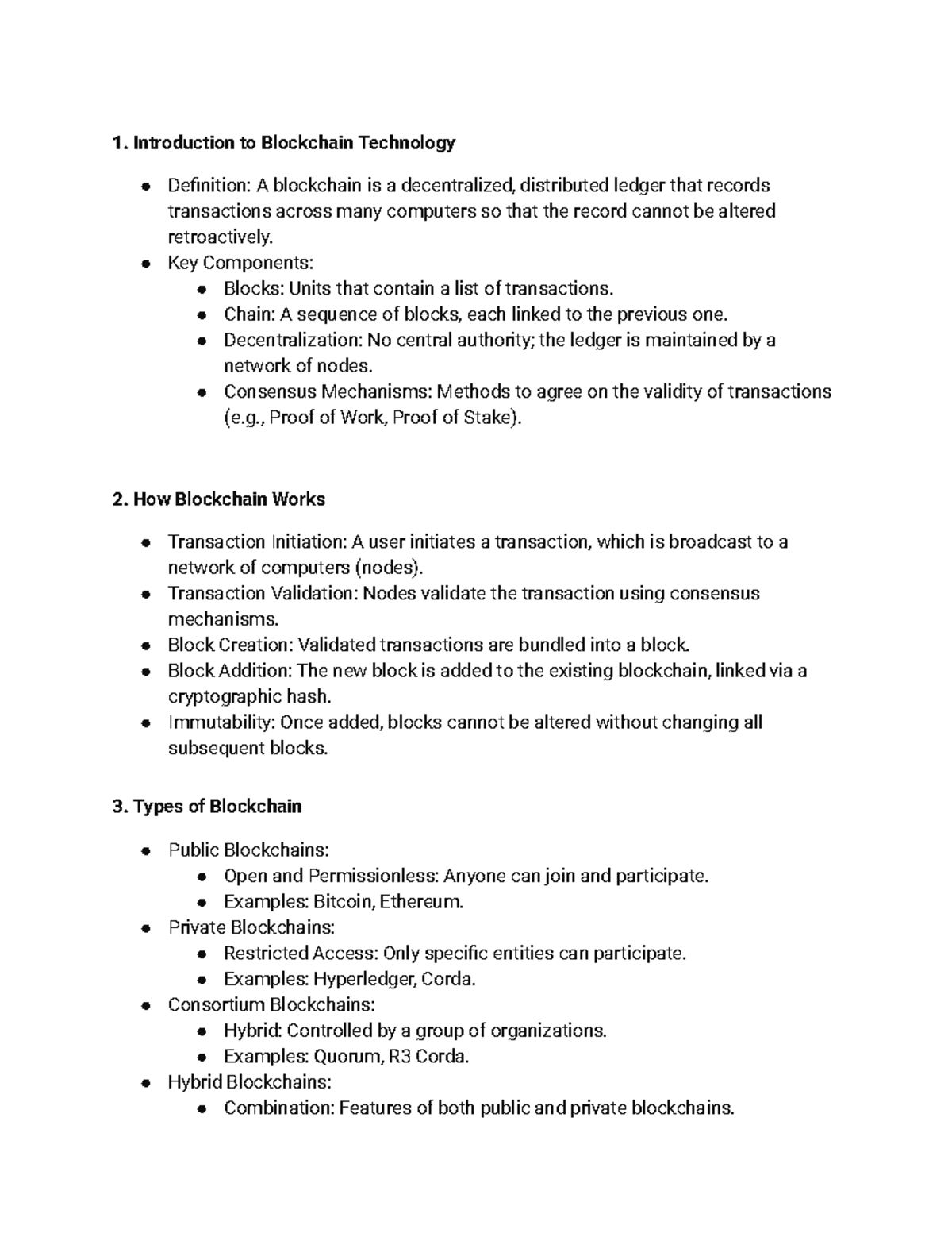 Blockchain Technology and Its Applications - Introduction to Blockchain Technology Definition: A ...