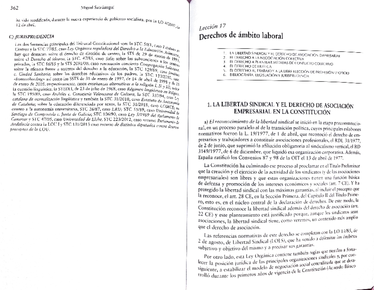 Tema 9 - tema nueve de consti III del libro de luis lopez guerra - derechos fundamentales y ...