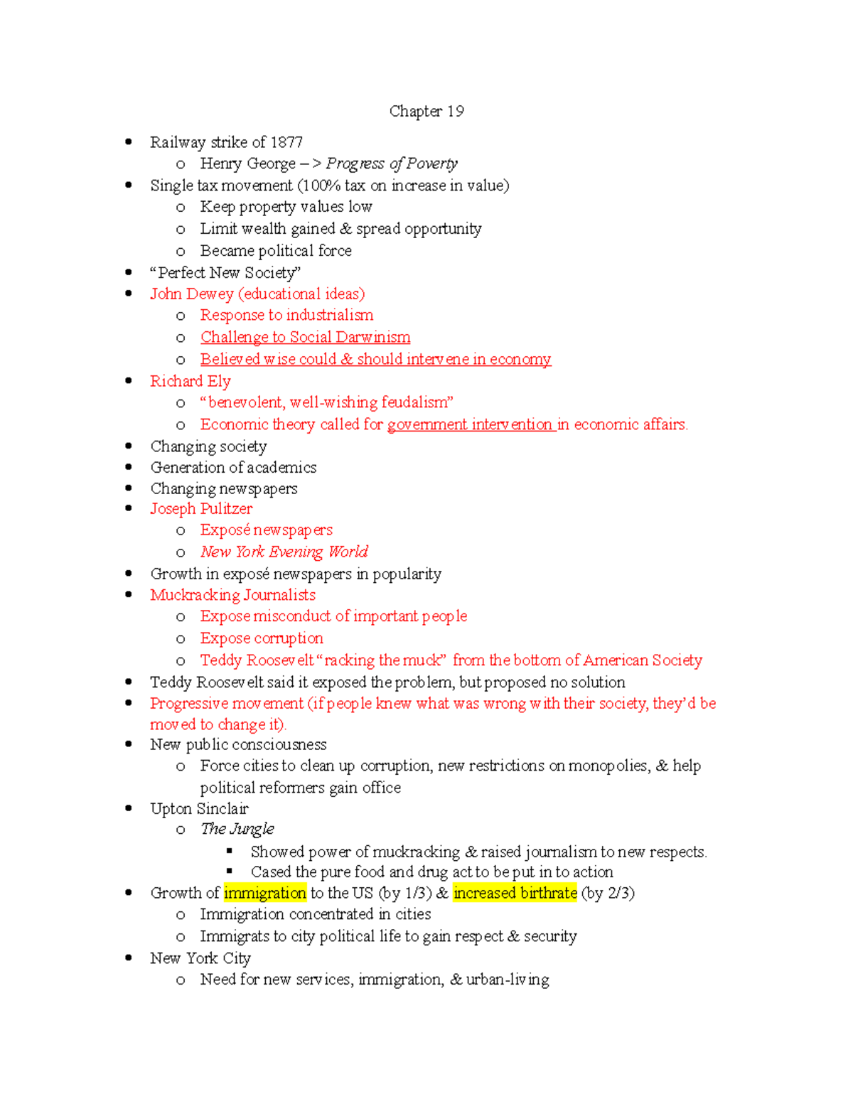 Chapters 19-20 - Information about the Progressive Era and WWI ...