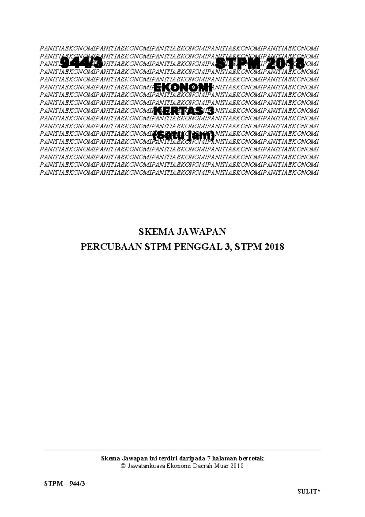 Skema Jawapan Percubaan P3 2018 - - Studocu