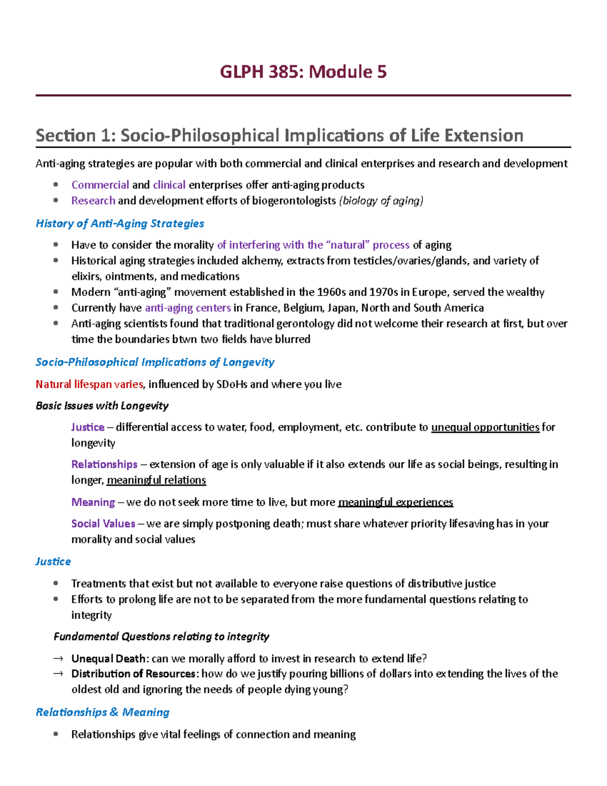 GLPH 385 Module 5 - GLPH 385: Module 5 Section 1: Socio-Philosophical ...
