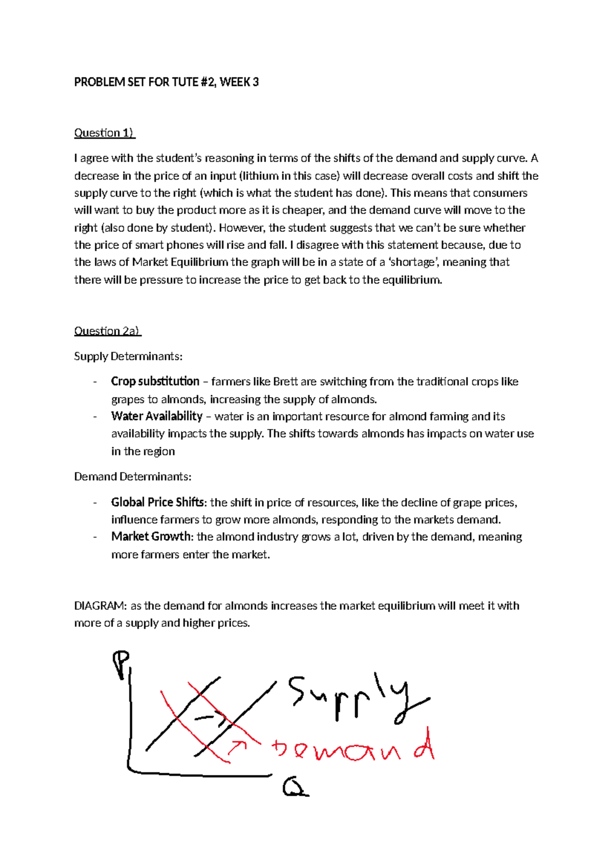Problem set for tute week 3+4 - PROBLEM SET FOR TUTE #2, WEEK 3 ...