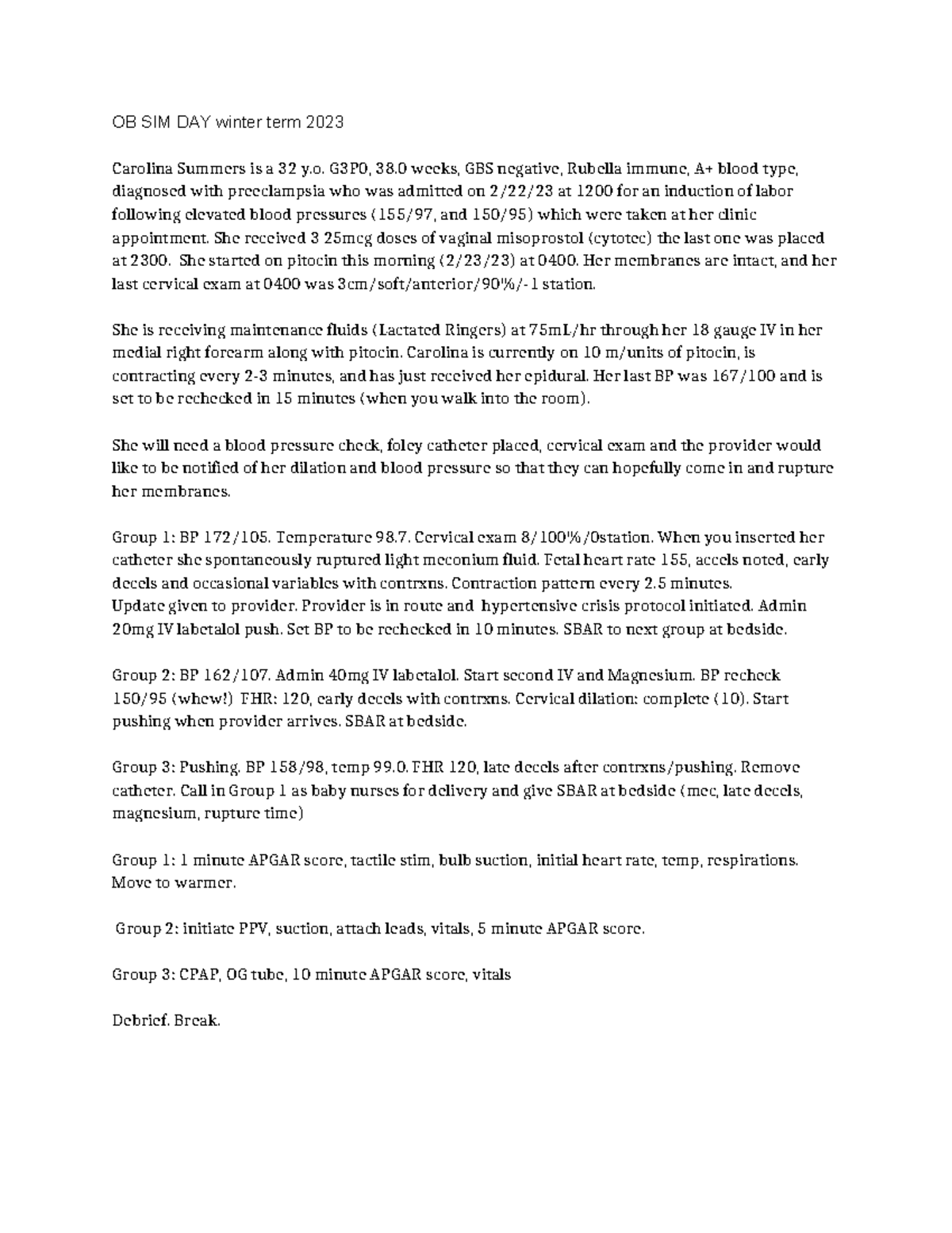 3-Phase OB Delivery Simulation - OB SIM DAY winter term 2023 Carolina ...