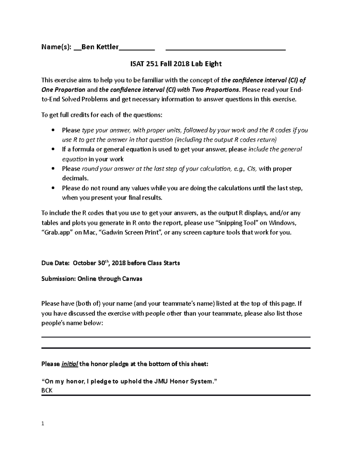 ISAT 251 Lab Exercise 8 - Dr. Yang. This is the eighth lab assignment ...