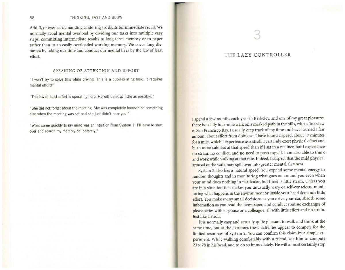 Thinking Fast and Slow-Ch 3 - Psychology - Studocu