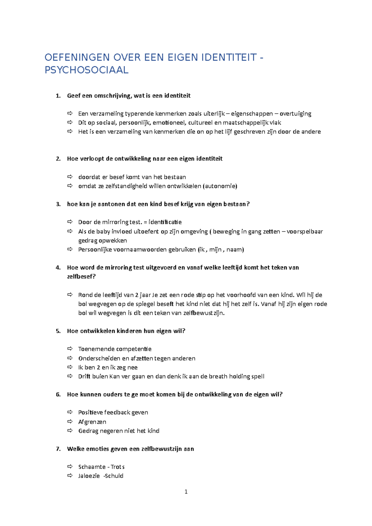 Oefeningen LLP EEN Eigen Identiteit - OEFENINGEN OVER EEN EIGEN ...