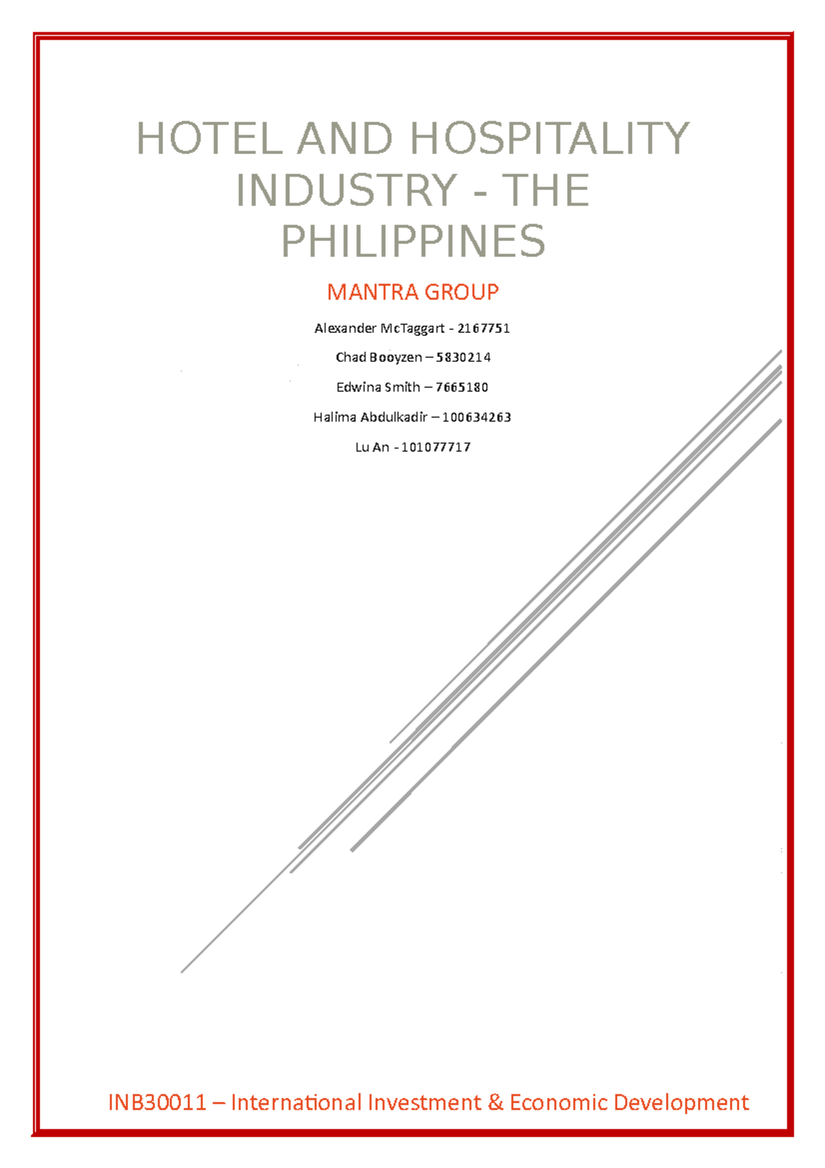 Philippines Hotel Industry situation analysis - HOTEL AND HOSPITALITY ...