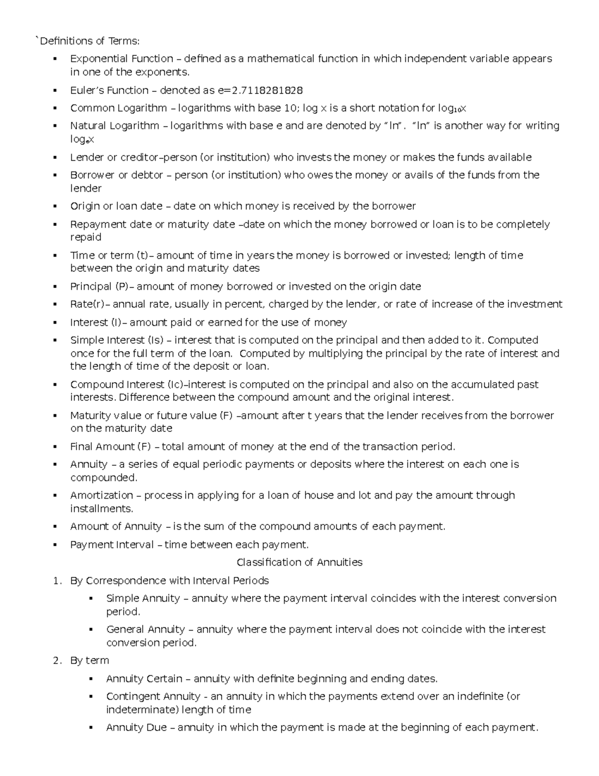 Definitions of Terms (Gen Math) - `Definitions of Terms: Exponential ...
