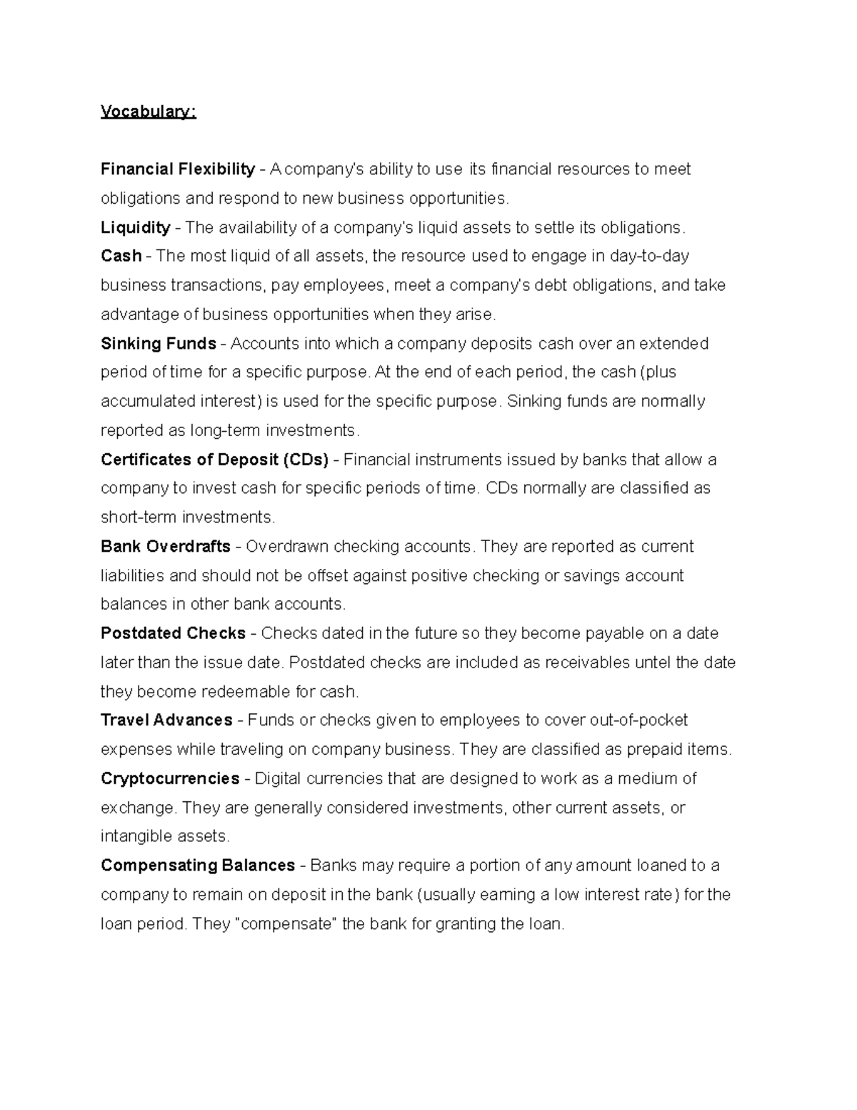ACC 3070 Ch6 Vocab - Notes work for any Intermediate Accounting Section ...