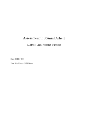 2022 s2 Self-organised Placement Report template revised - LLH401 Semester 2 Self-organised ...