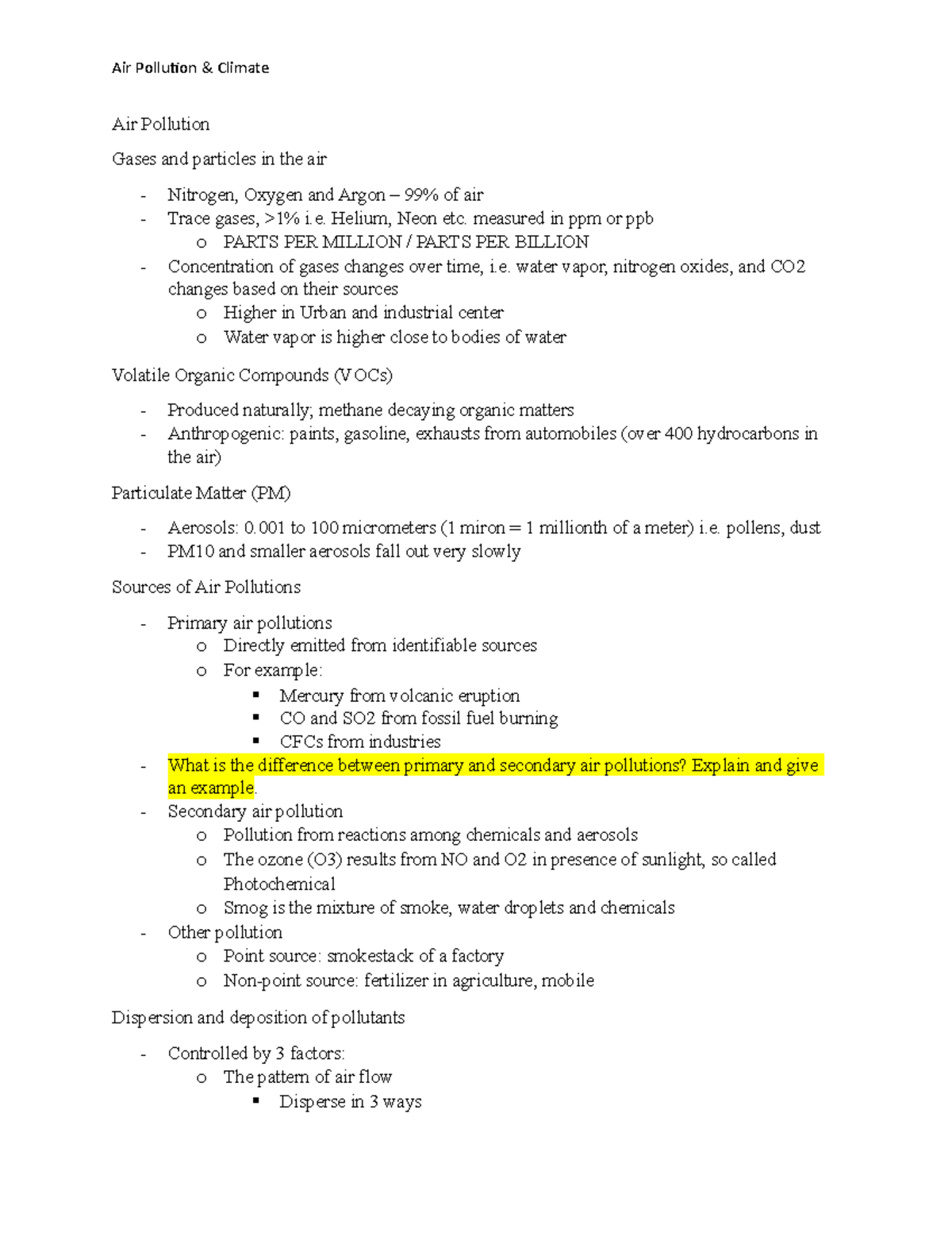 Air Pollution and Climate - Air Pollution & Climate Air Pollution Gases ...