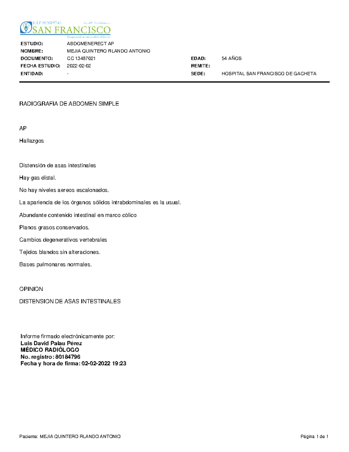 Abdomen Simple - documento - RADIOGRAFIA DE ABDOMEN SIMPLE AP Hallazgos ...